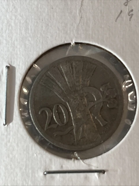 OLD COIN OF Czechoslovakia 20 Haleru 1937 Sheaf And Sickle $6.00 ...