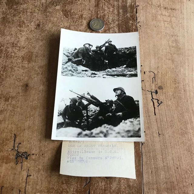 PHOTO ANCIENNE DE presse militaire N71 mitrailleuse de DCA EUR 15,00 ...