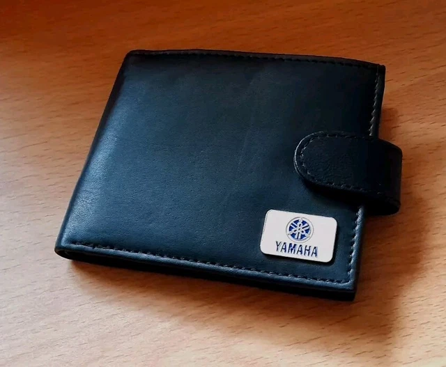 YAMAHA WALLET CARDS coins license Metal badge Genuine Leather Notes ...