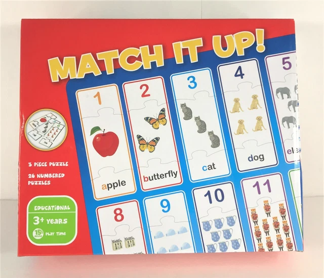 MATCH IT UP Alphabet Number Counting Educational Game Age 3+ Complete £ ...