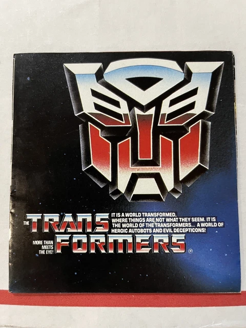 TRANSFORMERS G1 1985 Insert Catalog Check List Poster In Excellent ...
