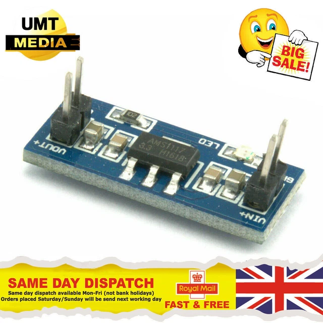 DC-DC 5V TO 3.3V Step-Down Power Supply Module AMS1117-3.3 LDO 800MA £2.60 - PicClick UK