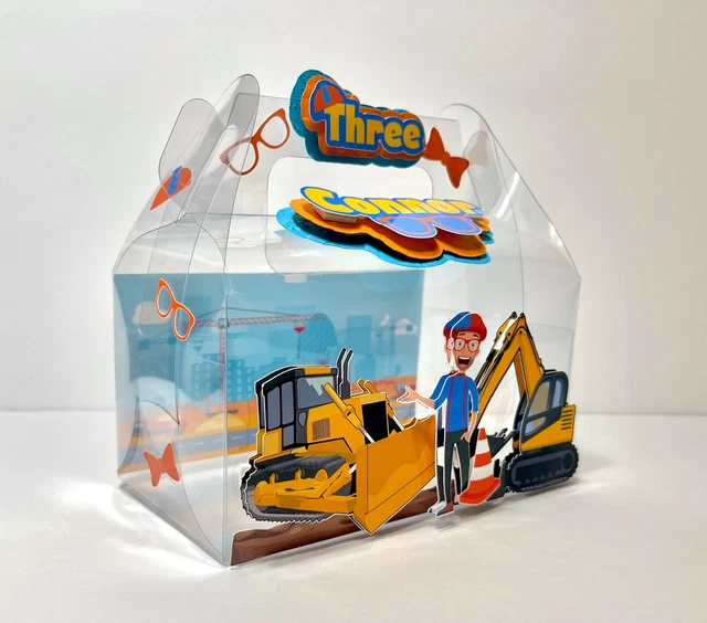 BLIPPI FAVOR GABLE Box/ Blippi Excavator Goodie Box/Blippi Construction ...