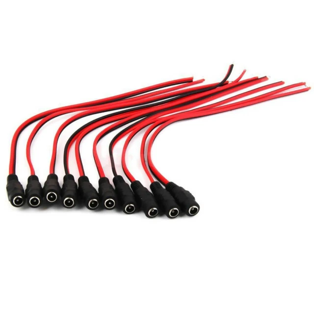 10X 5.5*2.1MM FEMALE DC Power Plug Connector CCTV PSU Pigtail CABLE ...