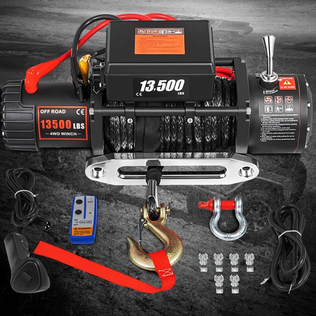 VEVOR VERRICELLO ELETTRICO 12V 6123,5KG 13,500 libbre verricello motore ...