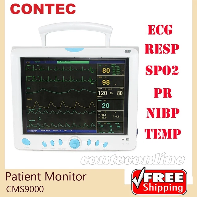 12 INCH ICU Medical Vital Sign Patient Monitor 6 parameter ECG NIBP ...