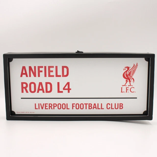 LIVERPOOL FC OFFICIAL LED Anfield Road Street Sign Lightbox £24.99 ...