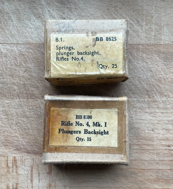 ORIGINAL FULL BOXES of Lee Enfield No4 No5 No8 Backsight Plungers ...