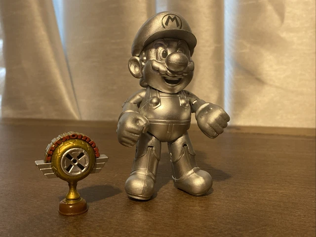 SUPER MARIO SILVER Mario 4 pollici personaggio World of Nintendo Jakks ...