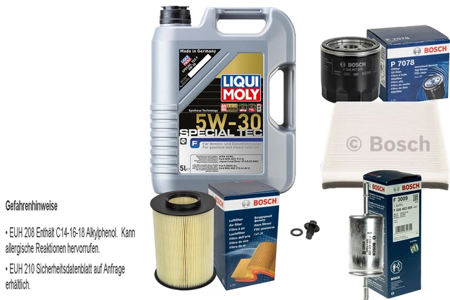 BOSCH INSPECTION SET 5L Liqui Moly Spécial Tec F 5W-30 pour Ford C-Max II EUR 115,68 - PicClick FR