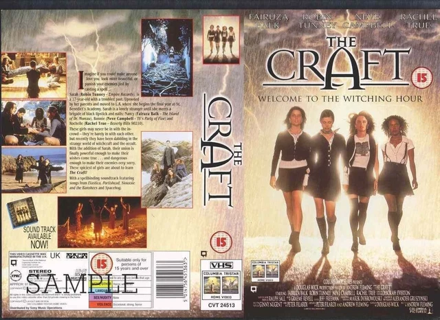 THE CRAFT, NEVE Campbell VHS Video Promo Sample Sleeve/Cover #9129 £1. ...