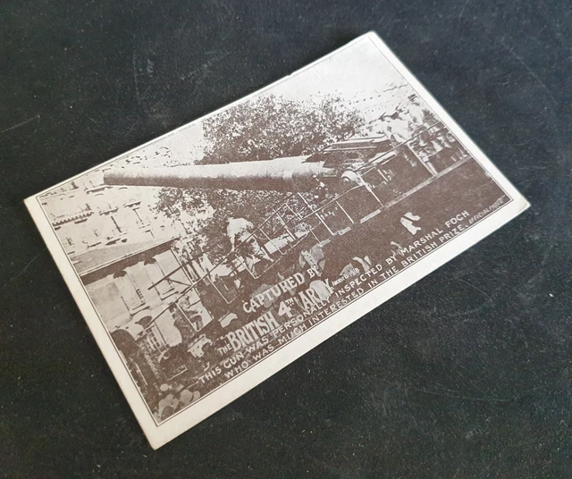 WW1 BRITISH HOME Front Postcard of a Captured Heavy German Railway Gun ...