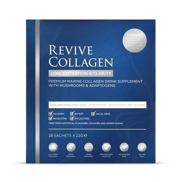 REVIVE COLLAGEN CONCENTRATION & Clarity 6000mg (28 SACHETS X 22G) £39. ...