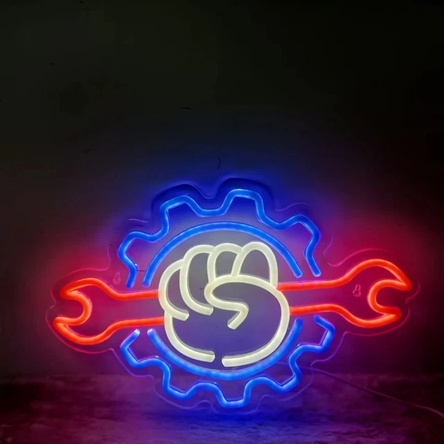 WRENCH NEON SIGN for Wall Decor LED Neon Light Suitable for Garage ...