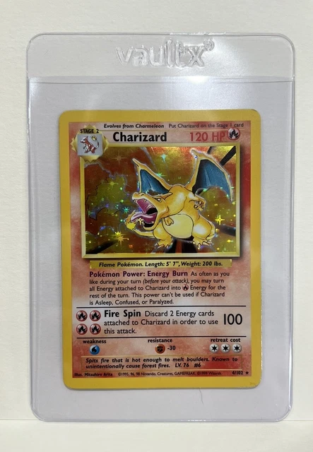 POKÉMON TCG CHARIZARD Base Set 4/102 Holo Unlimited Holo Rare 1999-2000 ...