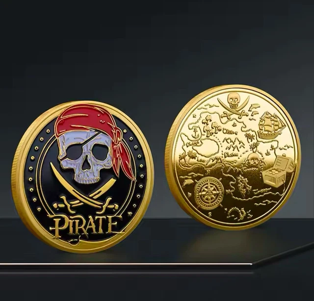 DISNEY PIRATES OF The Caribbean Gold Coin Souvenir Medallion Rare ...