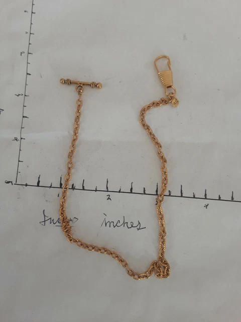 VINTAGE 18K GOLD filled stamped Pocket watch chain 12in. stamp, as ...