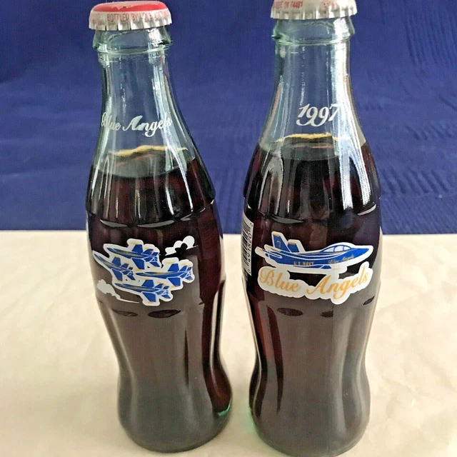 TWO DIFFERENT BLUE ANGELS Coca-Cola Full Bottles U.S. Navy Naval ...