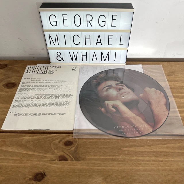 RARE GEORGE MICHAEL Careless Whisper 12" Picture Disc With Fan Club ...