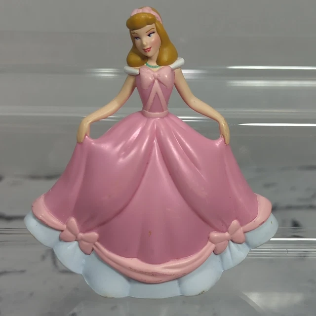 DISNEY STORE PRINCESS Cinderella Mother's Pink Dress PVC Figure 4” Cake ...