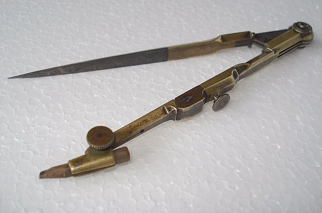 ANTICO RARO COMPASSO In Ottone Design Tecnica Architettura Ingegneria ...