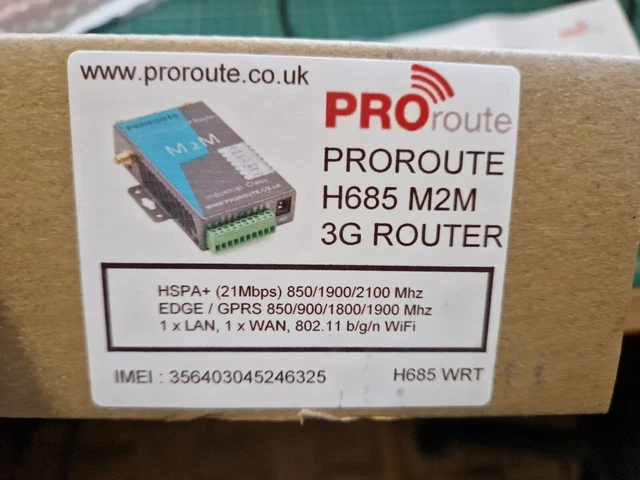 PROROUTE H685 3G Router Compact Industrial M2M Router (Brand new) £20. ...