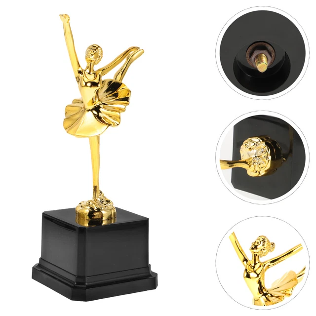 DANCING COMPETITION TROPHY Plastic Child Student Golden Dance for Girls ...