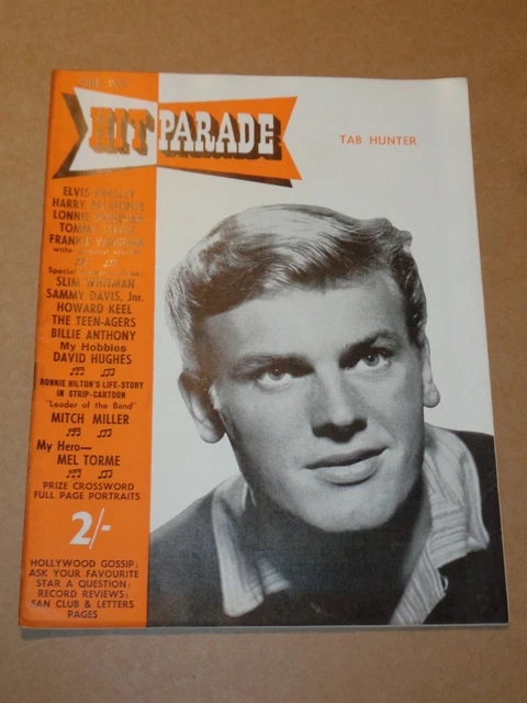 HIT PARADE MAGAZINE June 1957 Tab Hunter cover (Elvis Presley/Frankie ...