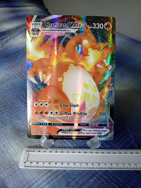 CHARIZARD VMAX POKÉMON Jumbo Card Darkness Ablaze-2020-FullArt-Fan Made ...