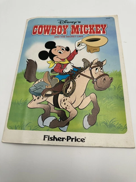 DISNEY COWBOY MICKEY And The Secret Cave Color Book Fisher-Price 1985 ...