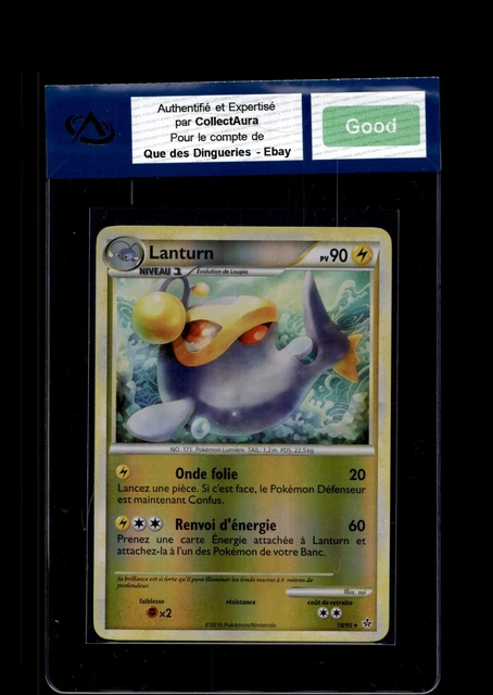 CARTE POKÉMON LANTURN PV90 HGSS Déchaînement Reverse Holo 18/95 FR RARE EUR 1,00 - PicClick FR
