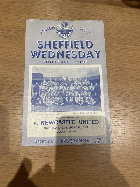 SHEFFIELD WEDNESDAY V Newcastle 23/08/1952 £1.99 - PicClick UK