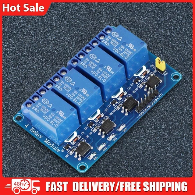 RELAY MODULE LED Indicator Relay Interface Board with Optocoupler (4 ...