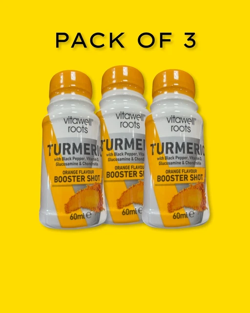 VITAWELL ROOTS TURMERIC Orange Flavour with Vitamin D Booster Shot 60ml ...