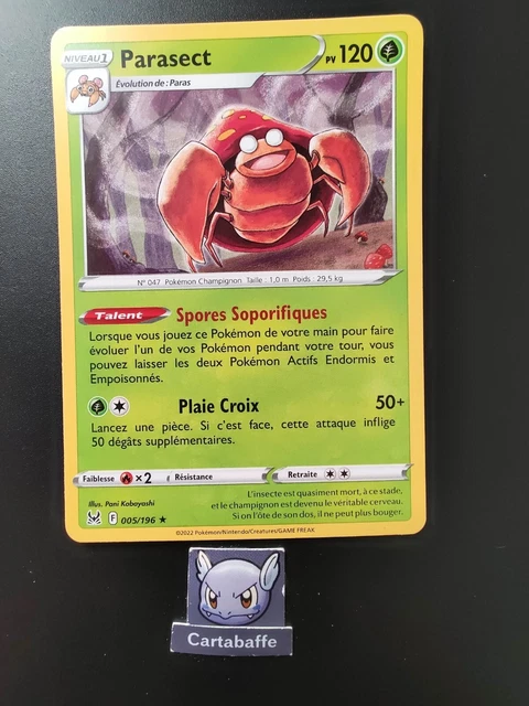 CARTE POKÉMON PARASECT 005/196 Rare EB11 Origine Perdue NEUF EUR 1,85 ...
