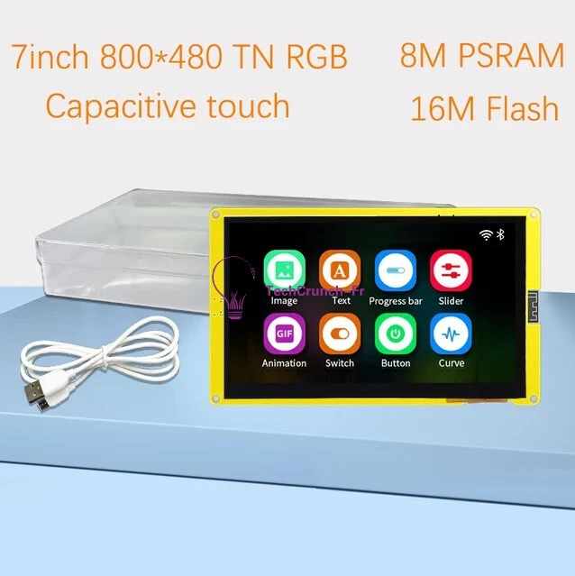 ESP32-S3 HMI WIFI&BLUETOOTH 7.0 inch Smart Display RGB LCD TFT For Arduino LVGL EUR 30,22 ...