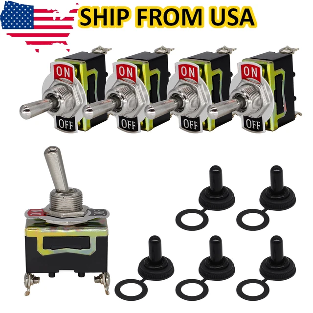 HEAVY-DUTY TOGGLE FLICK Switch ON/OFF Car Dash Light Metal SPST ...