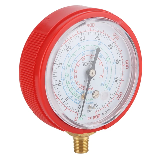 AIR CONDITIONING FLUORIDE Pressure Gauge High/Low Pressure Meter AC ...