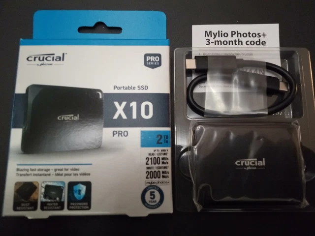CRUCIAL X10 PRO 2TB USB-A Portable External SSD (CT2000X10PROSSD9) £120 ...