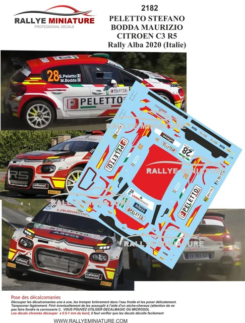 DECALS 1/32 REF 2182 Citroen C3 Peletto Rally Di Alba 2020 Rallye ...