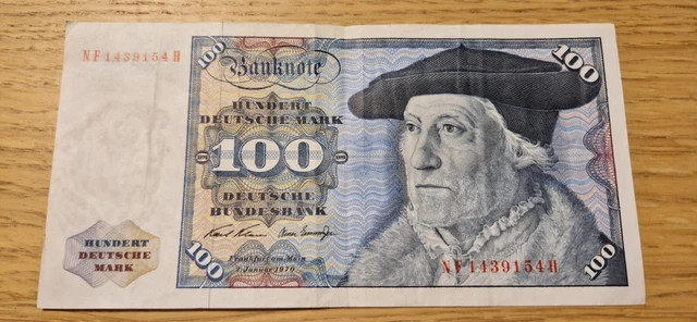 100 DM BANKNOTE Deutsche Mark banknote banknote 1970 100DM NF1439154H £ ...