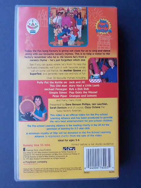 FUN SONG FACTORY - Nursery Rhyme Land - Vhs - 1997 £3.83 - PicClick UK
