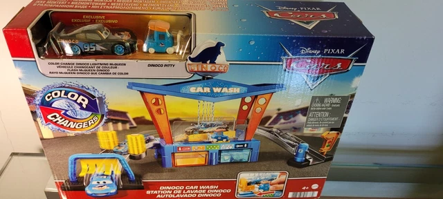DISNEY PIXAR COLOUR CHANGERS DINOCO Car Wash &EXCLUSIVE DINOCO McQUEEN ...