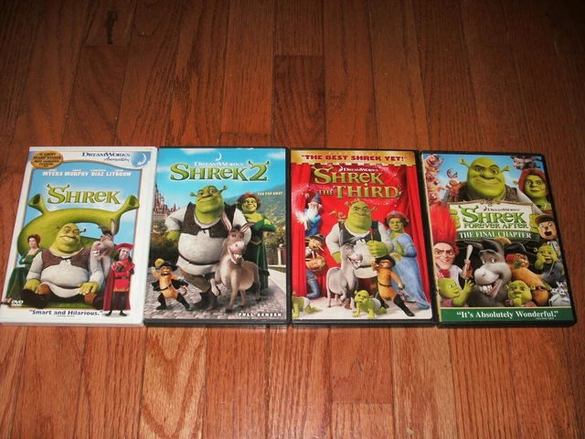 SHREK LOT DE 4 sur DVD. Shrek, Shrek 2, Shrek le troisième et Shrek ...
