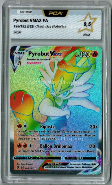 CARTE POKÉMON PCA Pyrobut VMAX FA 194/192 E&B Clash des Rebelles FR 9,5 ...