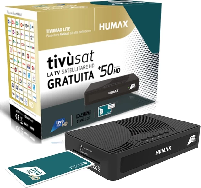📺 DECODER HUMAX TVSAT HD 🌟 Digitale Satellitare 🎮 Telecomando + Scheda ...