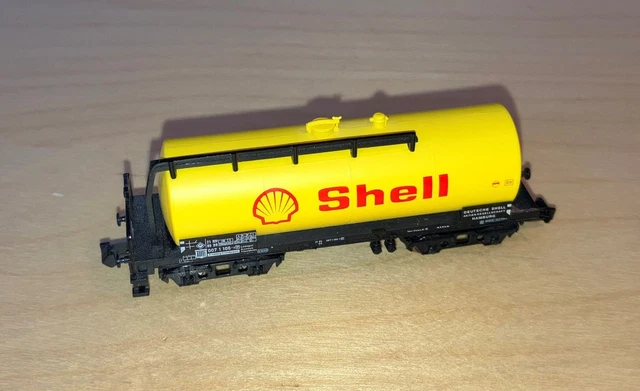 SPUR N, MINITRIX, aus 11121, Kesselwagen "Shell", registriert bei der DB EUR 4,00 - PicClick DE