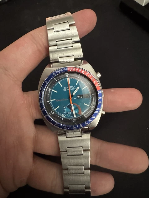 VINTAGE SEIKO 5 Speed-Timer 6139-6002 Pogue Blue dial $800.00 - PicClick CA