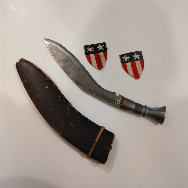 GURKHA KHUKURI KNIFE Used In Ww2, Nepalese Elite Soldier W/Us Patches ...