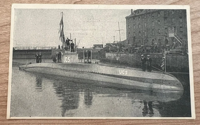 GERMAN MINE-LAYER UC5 Submarine WW1 Captured by British Destroyer1916 ...